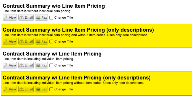 New Line Item Contracts Showing Descriptions Only - Breakfront Software