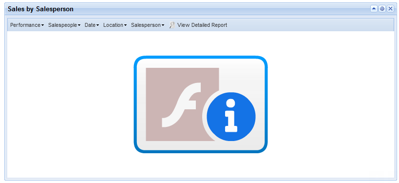 Flash Error on Dashboard - Breakfront Software